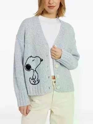 Chinti & Parker Snoopy Marl-knit Cardigan - Blue