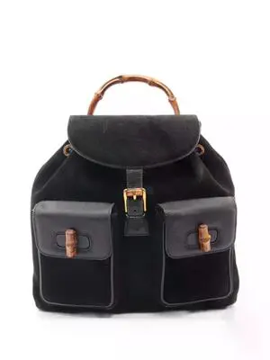 Gucci 2000s Bamboo Backpack - Black