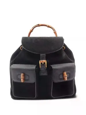 Gucci 2000s Bamboo Backpack - Black