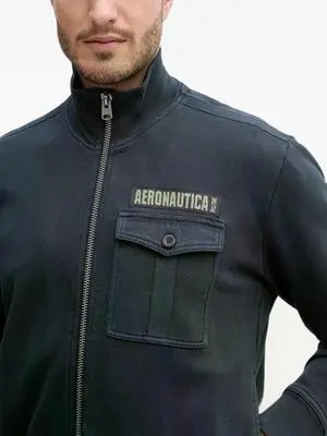 AERONAUTICA MILITARE Zip-up Logo-patch Sweater