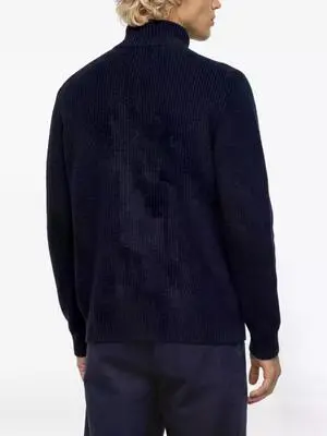 Karl Lagerfeld Half-zip Ribbed-knit Sweater
