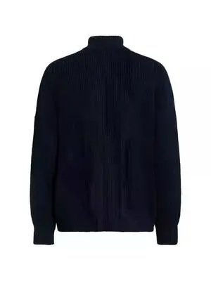 Karl Lagerfeld Half-zip Ribbed-knit Sweater