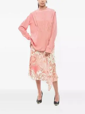 Stella McCartney Pleated Mandarin-collar Blouse