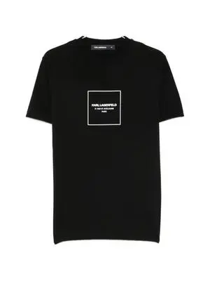 Karl Lagerfeld Logo-print Crew-neck Cotton T-shirt - Black