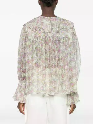 Raquel Diniz Floral-print Ruffled Blouse