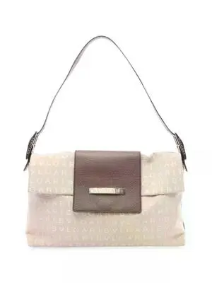 BVLGARI 2000s Logomania Shoulder Bag - Neutrals