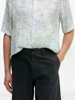 Armani Exchange Logo Plaque Twill Shorts