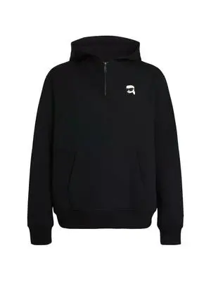 Karl Lagerfeld Ikon Half-zip Hoodie - Black