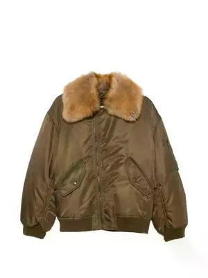 Saint Laurent Fur-collar Puffer Jacket - Green
