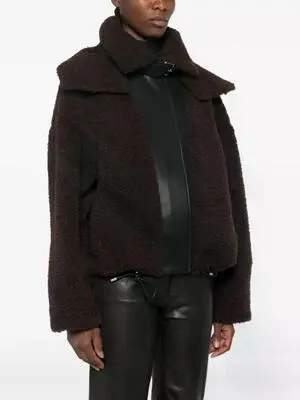 Sportmax Faux-shearling Jacket With Buckled Collar