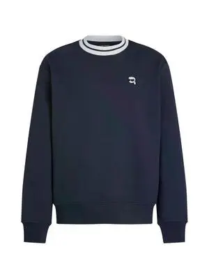 Karl Lagerfeld Ikon Striped-neck Sweatshirt - Blue