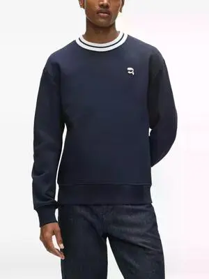 Karl Lagerfeld Ikon Striped-neck Sweatshirt - Blue