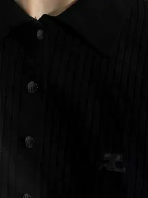 COURREGES Ribbed-knit Button-up Dress