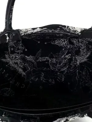 Dior Book Embroidered Canvas Medium Tote Bag - Black