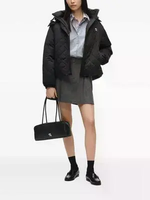 Karl Lagerfeld Ikon Quilted Puffer Jacket With Drawstring Hood