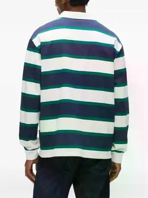 Karl Lagerfeld Ikon Striped Rugby Polo Shirt - White