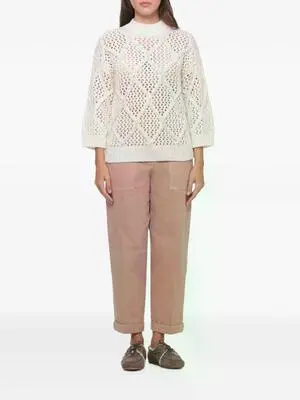 Peserico Perforated Knit Bead-embellished Sweater