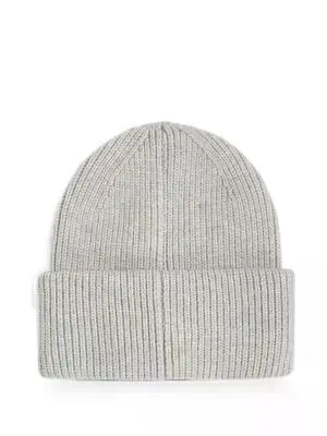 Karl Lagerfeld Ribbed Knit Beanie With Logo Patch