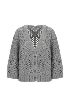 Peserico Perforated-knit Bead-embellished Sweater