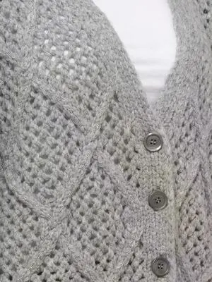 Peserico Perforated-knit Bead-embellished Sweater