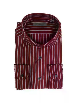 Corneliani Striped French-collar Shirt - Red