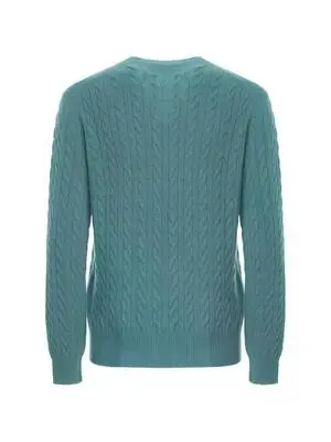 Malo Cable-knit Cashmere Sweater - Green