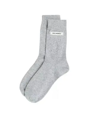Karl Lagerfeld Rhinestone Embellished Logo Socks