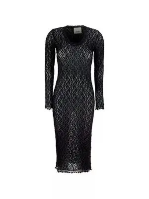 Isabel Marant Étoile Lace-knit Long-sleeve Dress - Black