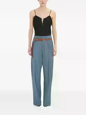 Victoria Beckham Wool Tailored Trousers - Blue