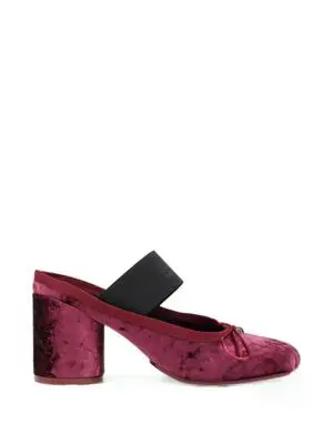 MAISON MARGIELA Velvet Bow-detail Mules - Purple
