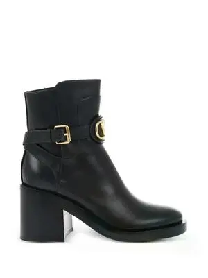 Valentino Garavani Vlogo Signature Leather Ankle Boots