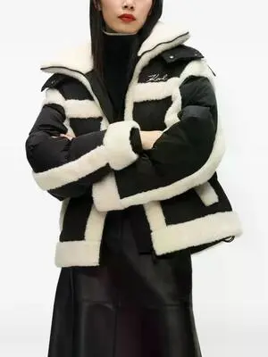 Karl Lagerfeld Faux-shearling Trim Puffer Jacket