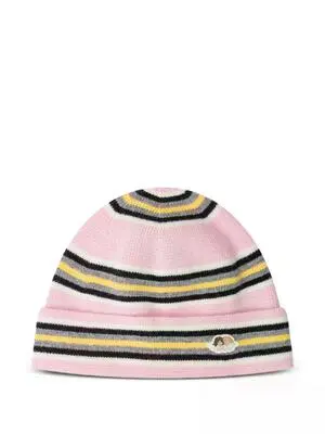Fiorucci Striped Beanie Hat - Pink