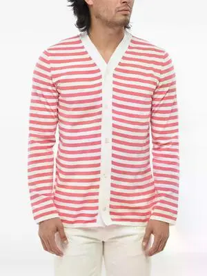 Comme Des Garçons Striped V-neck Cardigan