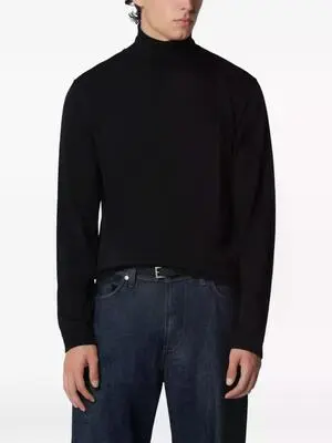 ROBERTO COLLINA Roll Neck Knitted Sweater - Black