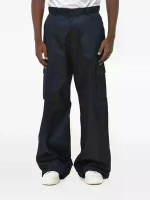 Off-White Embroidered Drawstring-hem Cargo Trousers - Blue