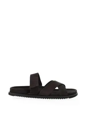 Corneliani Criss-cross Suede Sandals - Brown