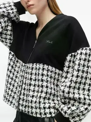 Karl Lagerfeld Bouclé Zip-up Sweatshirt