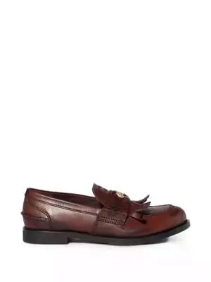 Miu Miu Leather Loafers - Brown