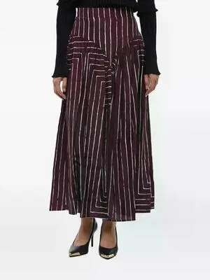 Stella McCartney Maxi Sweet Heart Striped Skirt - Purple