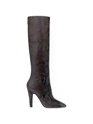 Paris Texas Elsa Snakeskin-effect Boots - Grey