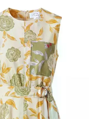 Tanya Taylor Floral Print Asymmetric Midi Dress
