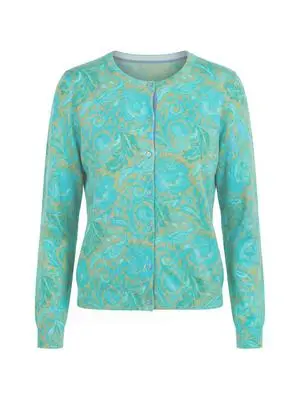 IN BED WITH YOU Knitted Print Cardigan - Blue
