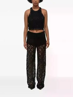 Off-White Crochet-knit Palazzo Trousers