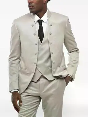 Corneliani Three-piece Korean-collar Suit - Grey