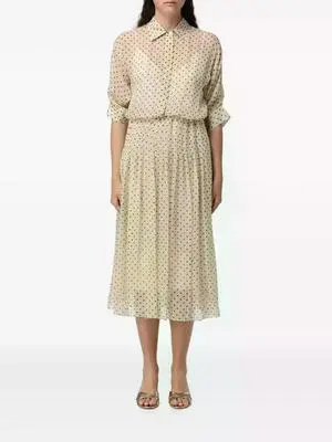 CRIDA MILANO Wimbledon Polka-dot Silk Midi Dress
