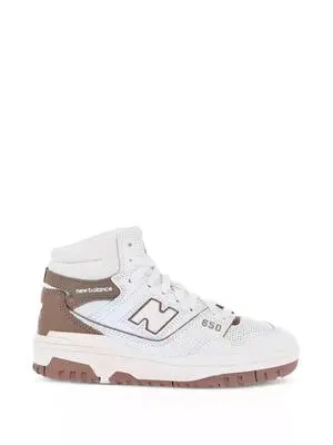 NEW BALANCE Calf Leather High-top Sneakers - White