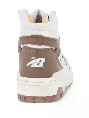 NEW BALANCE Calf Leather High-top Sneakers - White