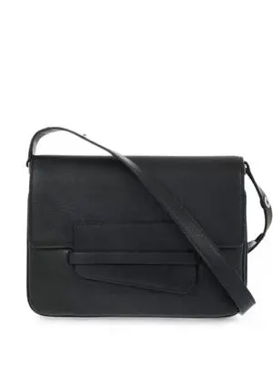 Il Bisonte Hammered-texture Leather Shoulder Bag - Black