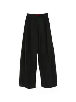 THELATEST E-billie Pleated Tailored Wide Leg Trousers - Black